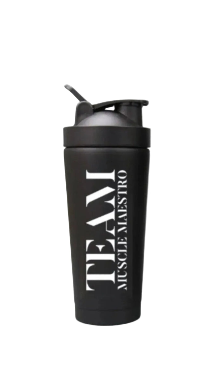 Stainless steel shaker 800ml (+mixing ball) – "Team Muscle Maestro"